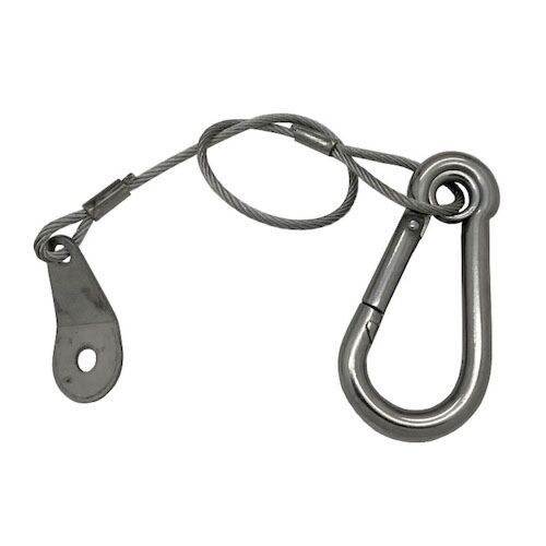 10mm Stainless Steel Snap Hook with Retaining Wire and Tab