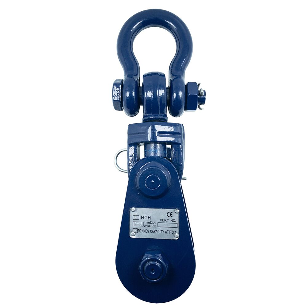 8" x 8ton snatch block shackle head pulley block
